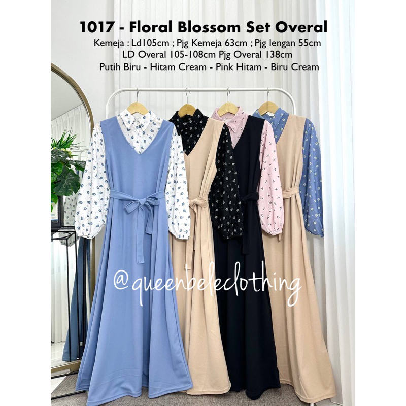 Jual FLORAL BLOSSOM SET OVERALL DRESS 1017 - SETELAN GAMIS OVERALL ROK ...