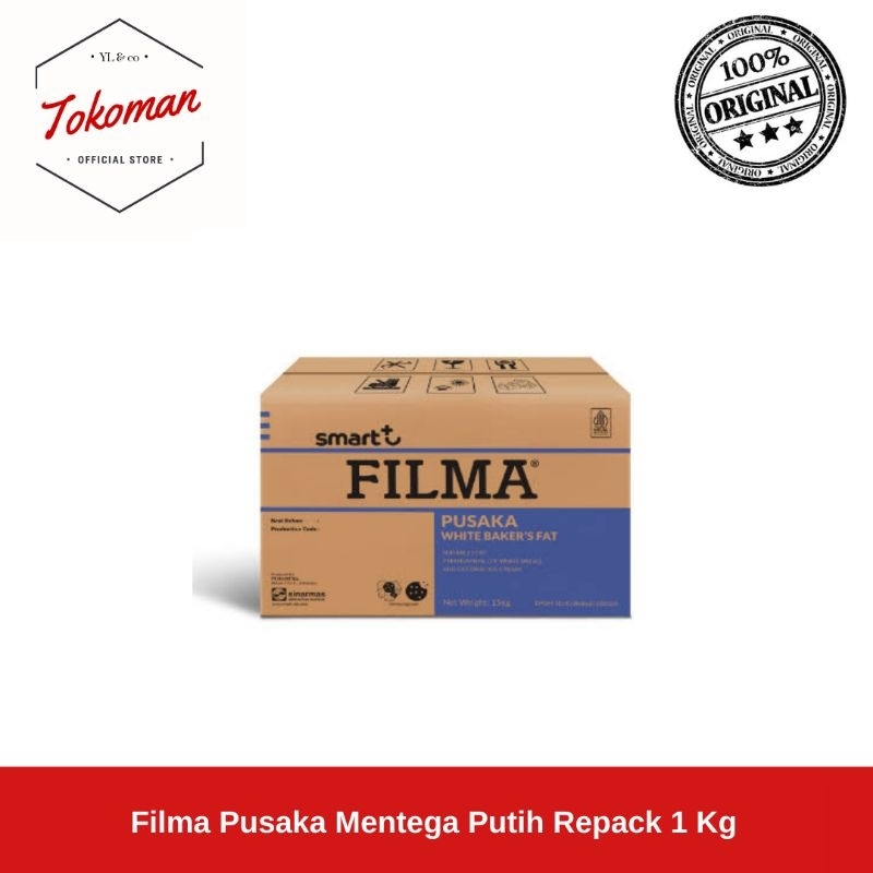 Jual Filma Pusaka Mentega Putih Repack 1kg / 1 kg Shortening Bakers Fat ...