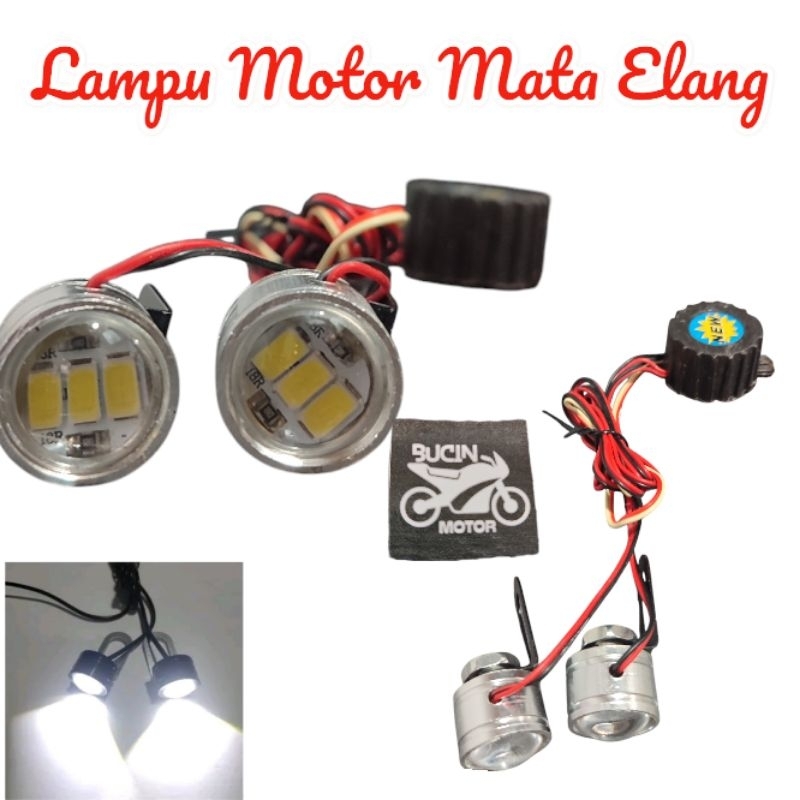 Jual LAMPU LED MATA ELANG BESAR UNIVERSAL MOBIL MOTOR LAMPU EAGLE EYE ...