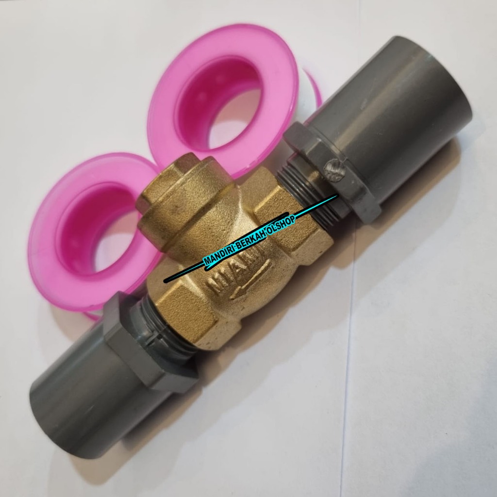 Jual Klep Tabok 1/2'' Kuningan Check Valve 1/2 inch + Sok drat luar ...