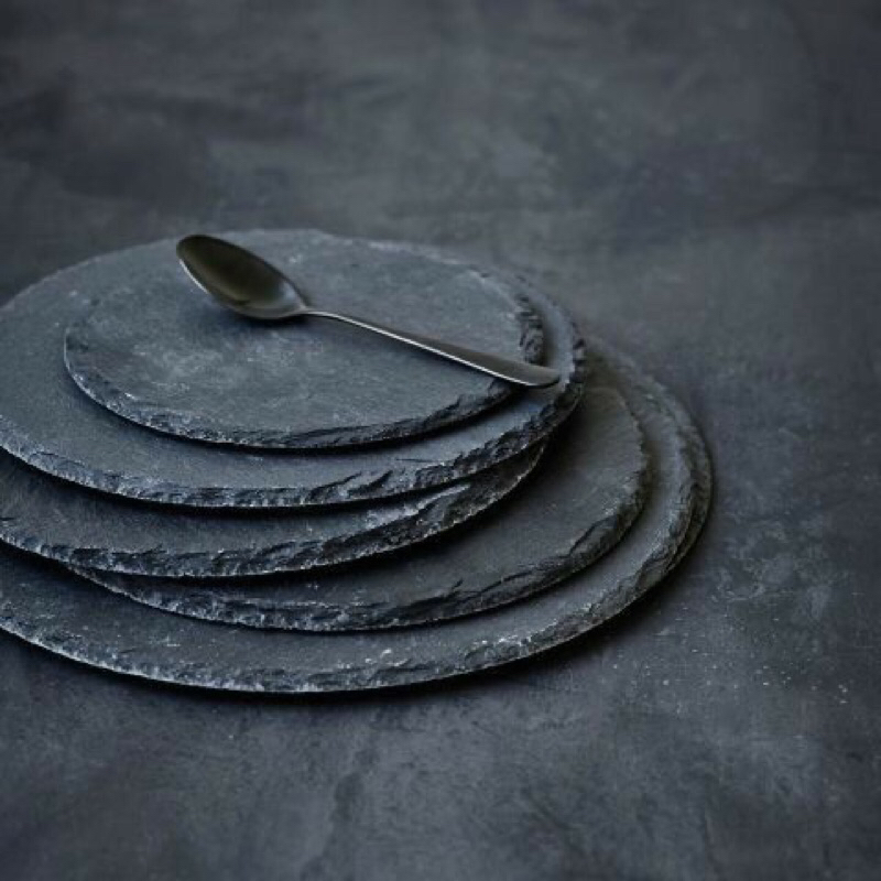 Jual natural slate plate l piring makan natural motif batu | Shopee ...