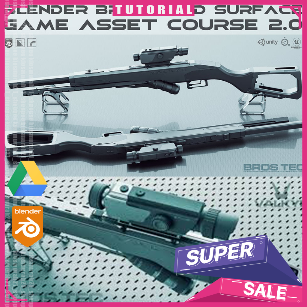 Jual Blender 3D - Blender Bros - The Hard Surface Game Asset Course 2.0 ...