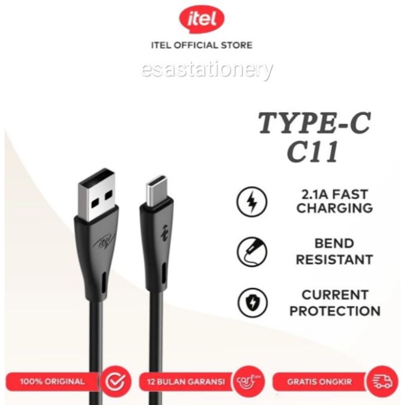 Jual Itel ICD-C11 Cable For Type-C USB Kabel Charger Panjang 1M Fast ...