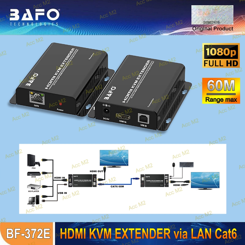 Jual BAFO HDMI KVM Extender 60 Meter Via LAN Cat6 BF-372E Original ...