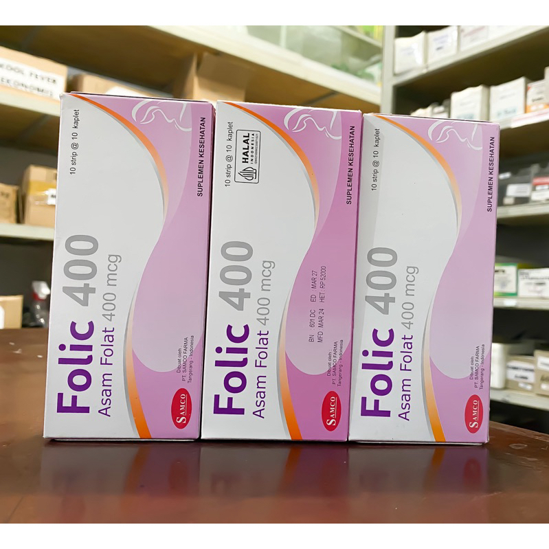 Jual FOLIC 400 MCG BOX ISI 100 KAPLET | Shopee Indonesia