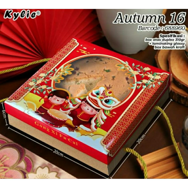 Jual CNY Cake Box Kue Imlek 20x20cm Dus Kue Lapis Legit Bolu Tart ...