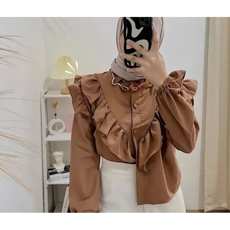 Jual Blouse wanita baju blouse rempel ruffle baju kerja baju cantik ...