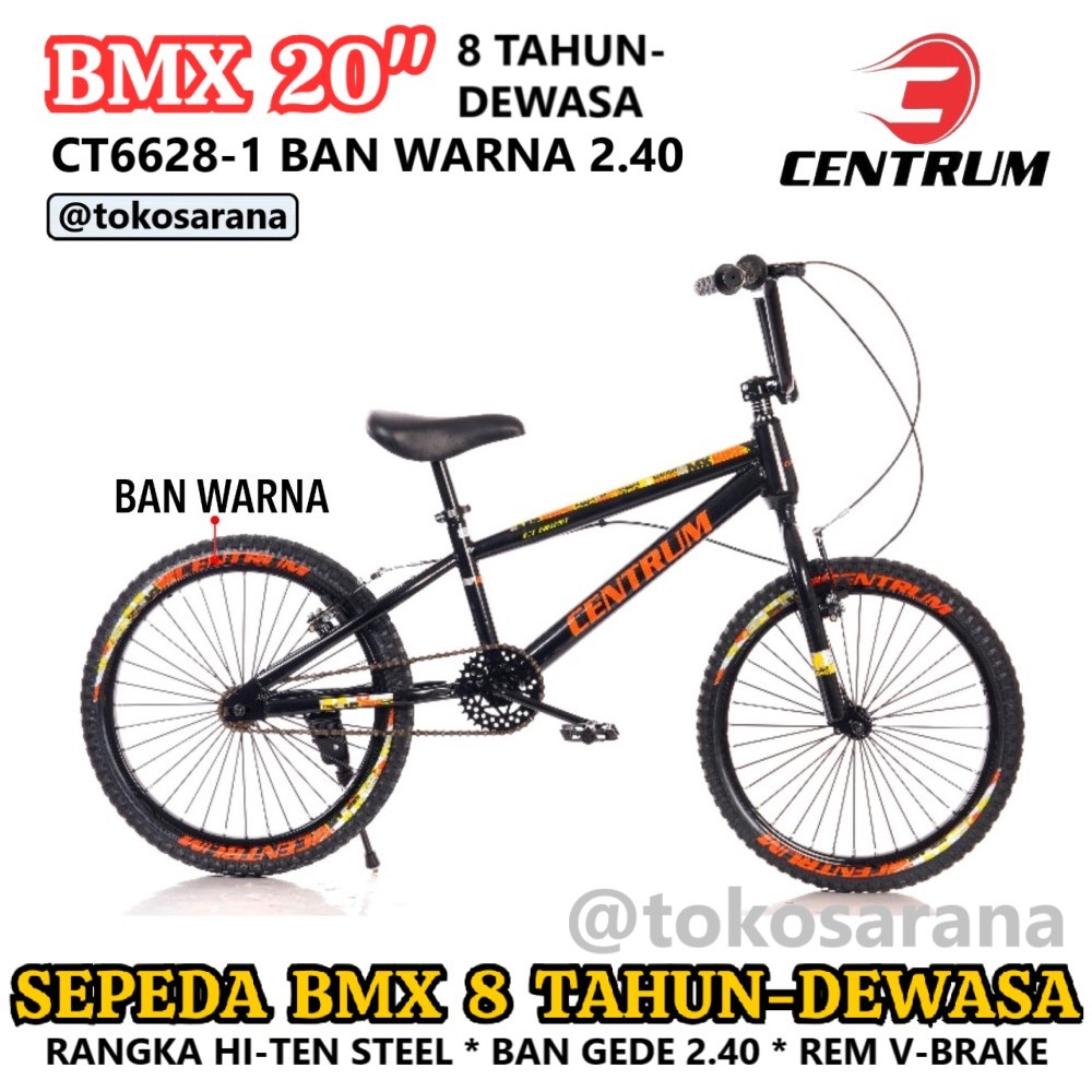 Jual Sepeda BMX Centrum CT6628-1 20 Inci Ban Gede 2.40 2 Rem Tangan V-Brake Rangka Steel ...