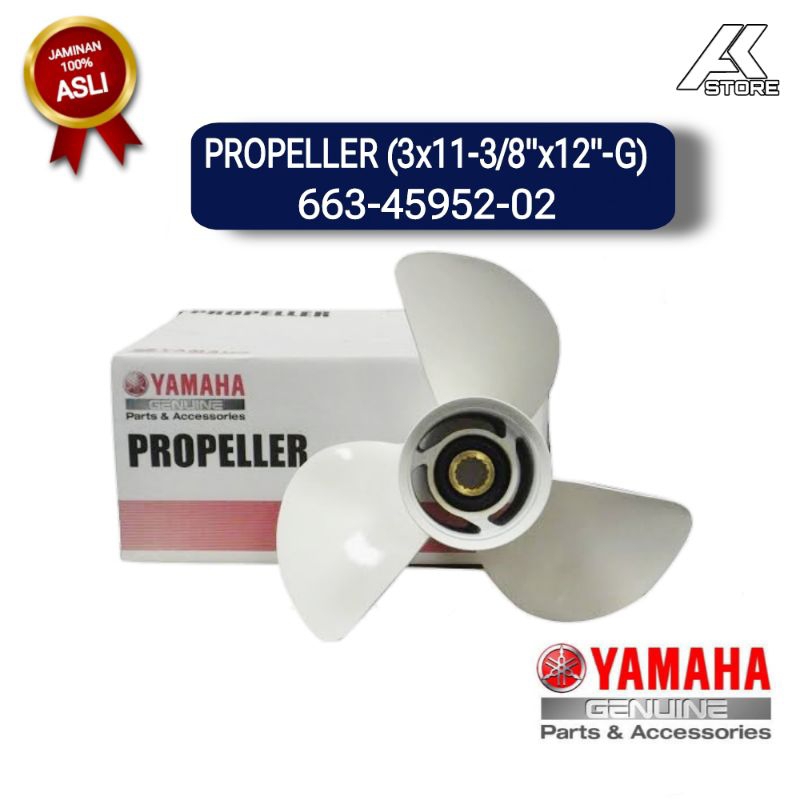 Jual PROPELLER 663-45952-02 | Kipas Asli mesin tempel Yamaha 40PK ...