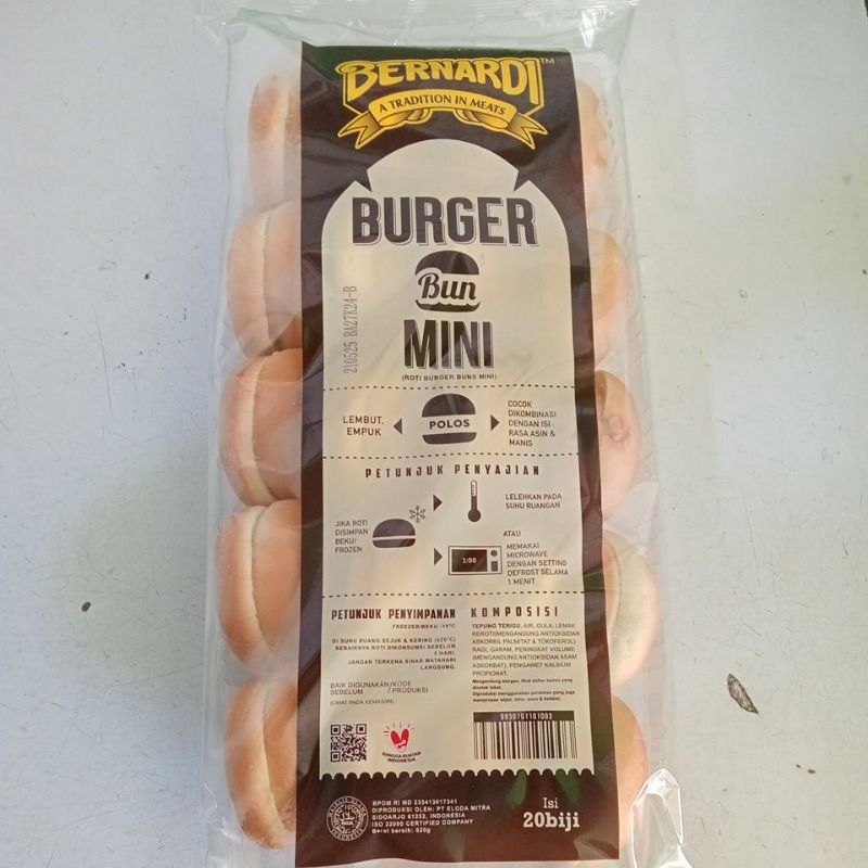 Jual ROTI BURGER MINI BERNARDI ISI 20 | Shopee Indonesia