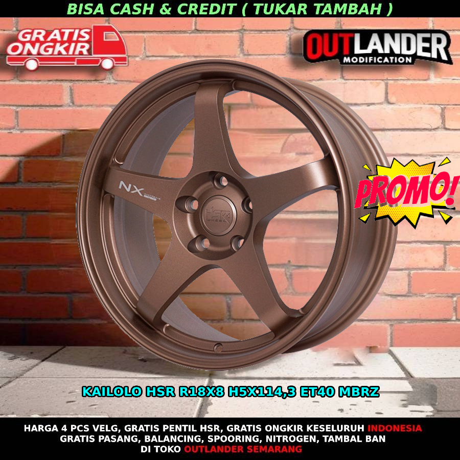 Jual Velg Hsr Kailolo R18 Pcd 5x114,3 Bronze New Livina Xpander Hrv Creta Civic Camry Mazda Cx3 ...