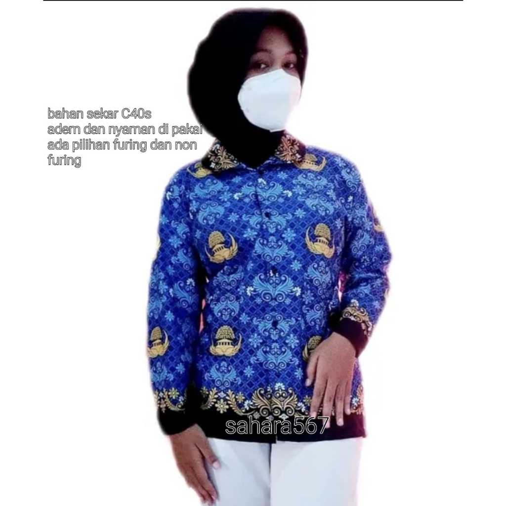 Jual SERAGAM KORPRI WANITA baju kerja dinas BLOUSE KORPRI WANITA SERAGAM KORPRI furing dan non ...
