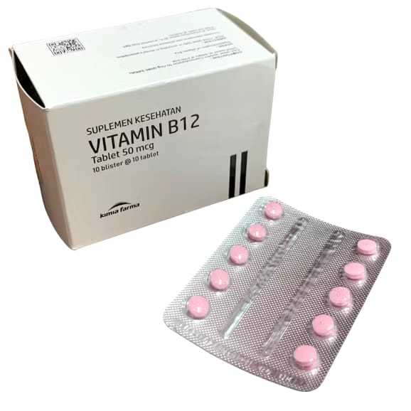 Jual VITAMIN B12 50 MCG KIMIA FARMA 1 STRIP @10 TABLET ED 04/2026 ...