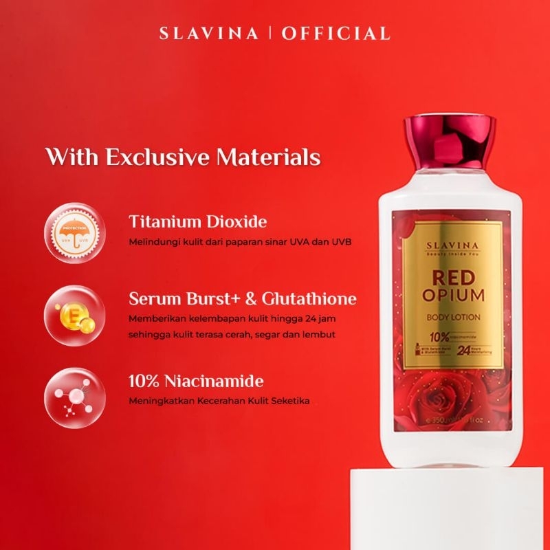 Jual DIJAMIN ORI SLAVINA SPILL THE NIGHT/RED OPIUM BODY LOTION 350ML ...