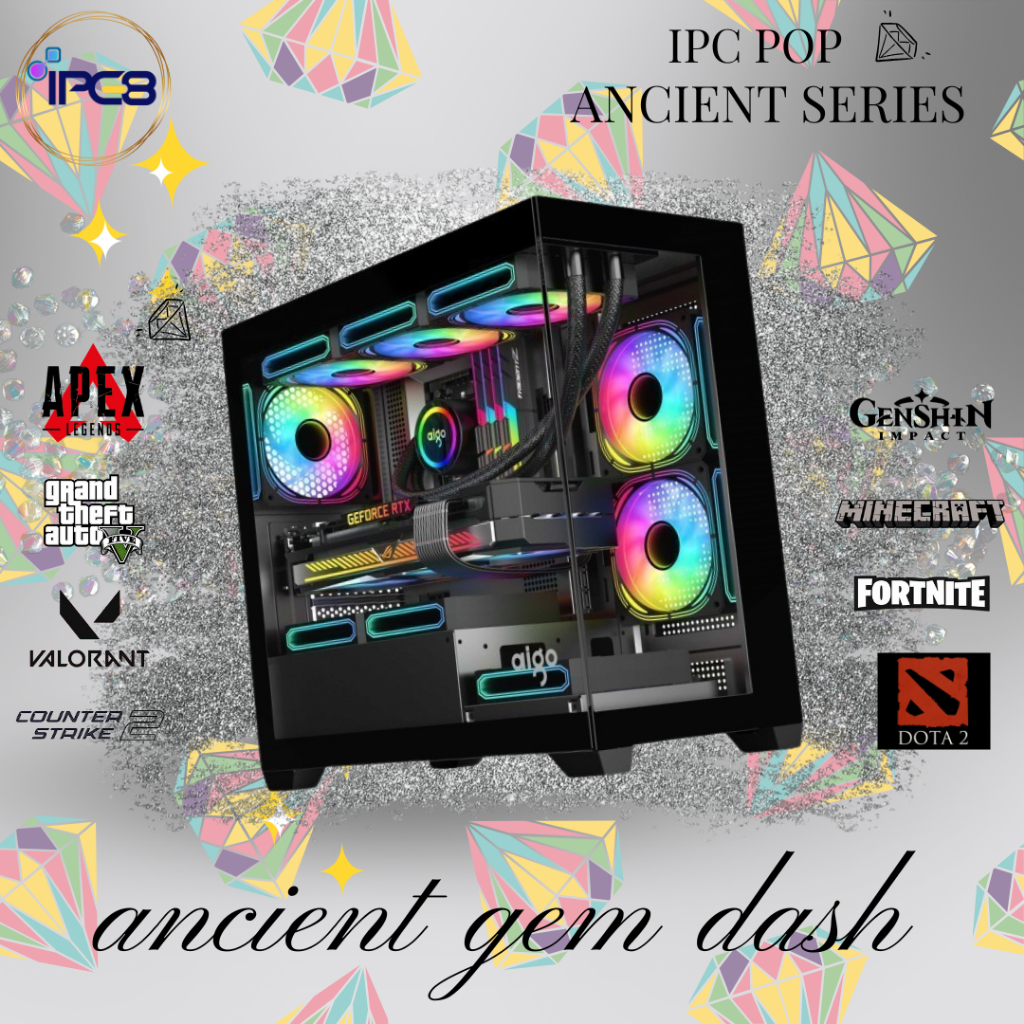 Jual iPC POP ANCIENT SERIES GEM DASH - PC RAKITAN INTEL I3 12100F | RTX ...