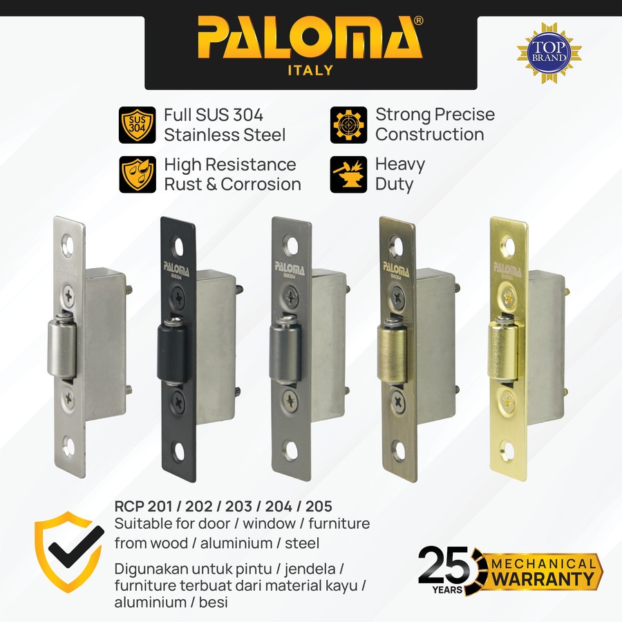 Jual PALOMA Roller Catch Pelor Pintu Mata Ayam Latch Door Catches Badan Body Mortise Penahan ...