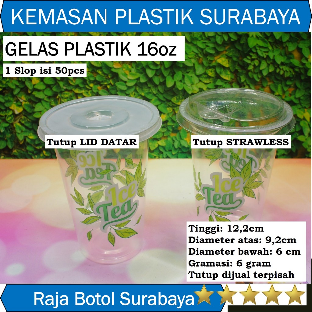 Jual Cup gelas 16oz happy Ice tea plastik euro starindo minuman es teh ...