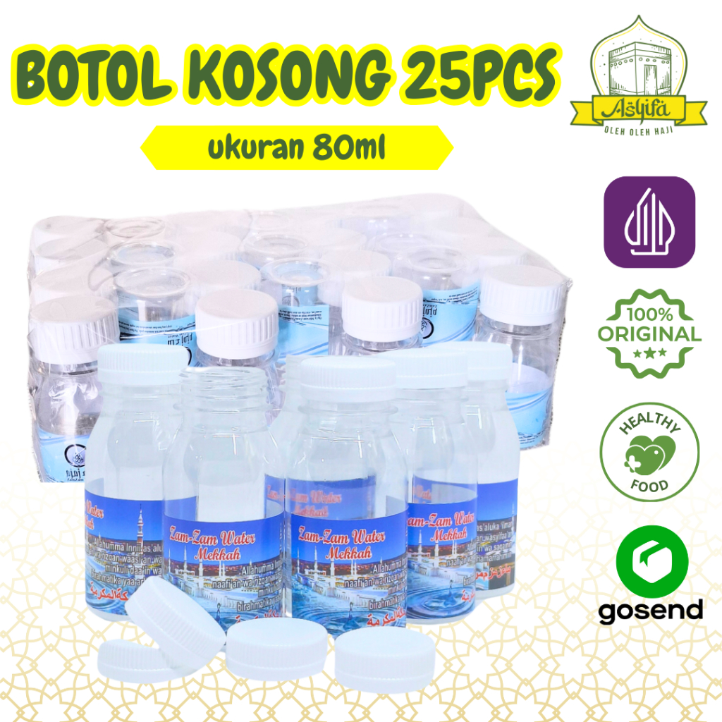 Jual (25 PCS) Botol Kosong Untuk Air Zam zam 80ml Bersih Higienis Untuk ...