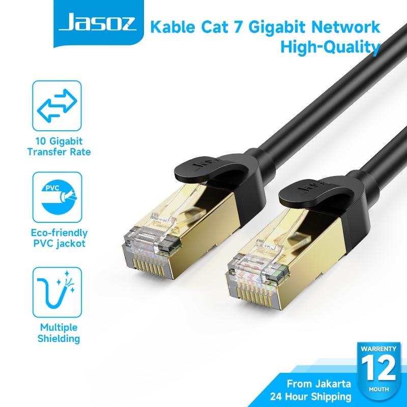 Jual Jasoz Kabel LAN RJ45 Cat7 10 Gigabit Network Shielded Male to Male ...