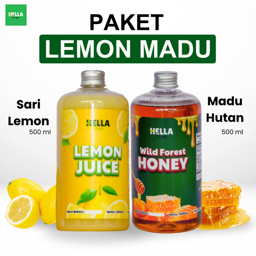 Jual Hella Fresh Paket Sari Lemon 500ml + Madu Hutan 500 ml / Bundling ...