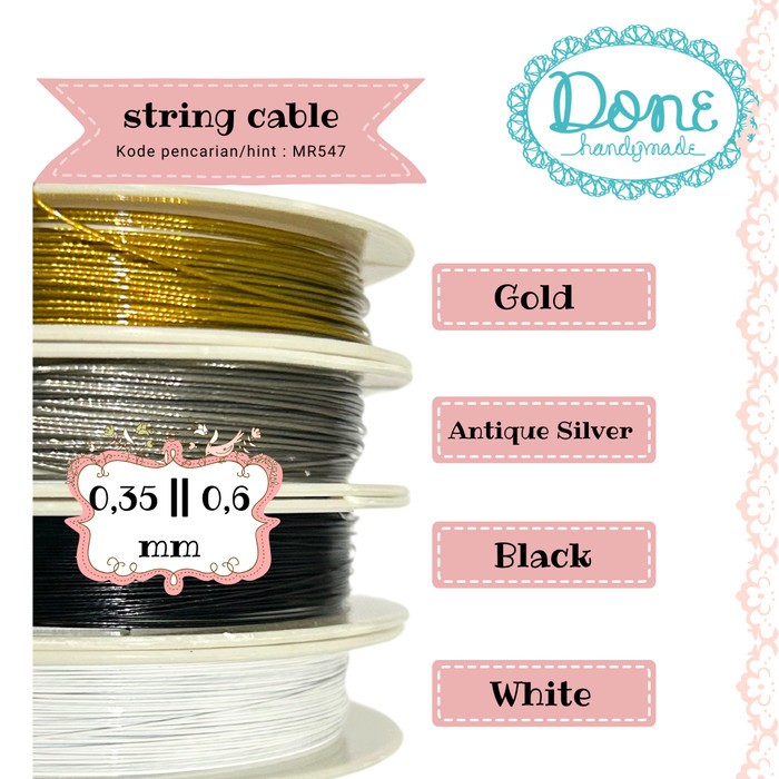Jual done handymade string cable string cabble kawat baja string baja ...