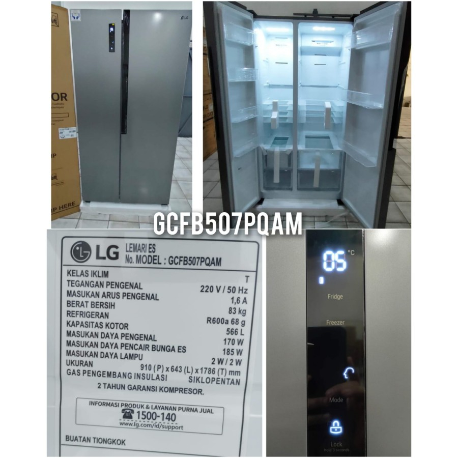 Jual LG GCFB507PQAM Kulkas side by side - smart inverter . | Shopee ...