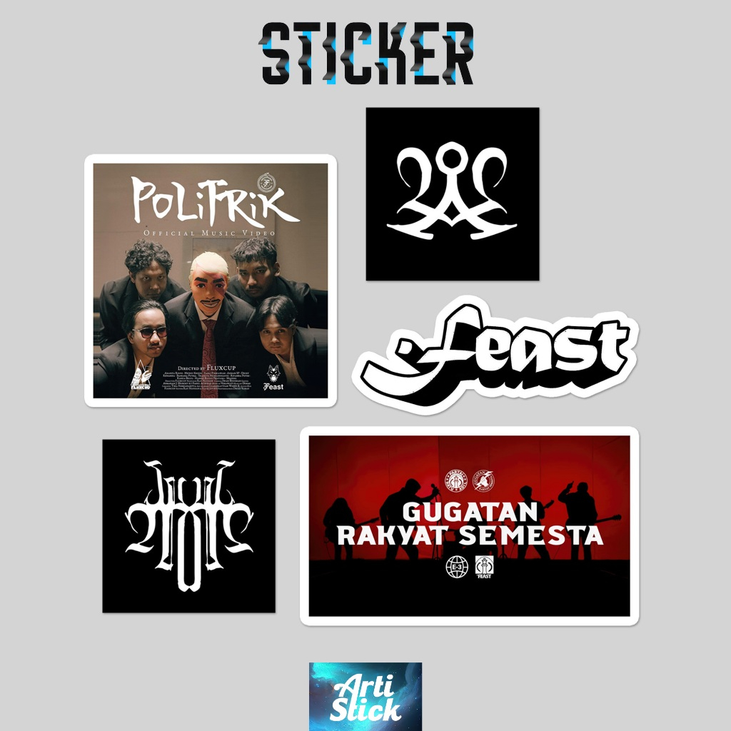 Jual [5 pcs PACK] FEAST SERIES PACK STICKER 2 | Vinyl Laminasi anti air ...