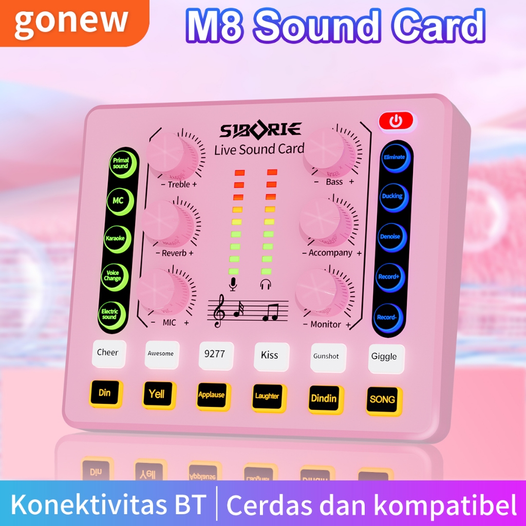 Jual Gonew Sound Card M8 Audio USB External Soundcard Mic Mixer ...