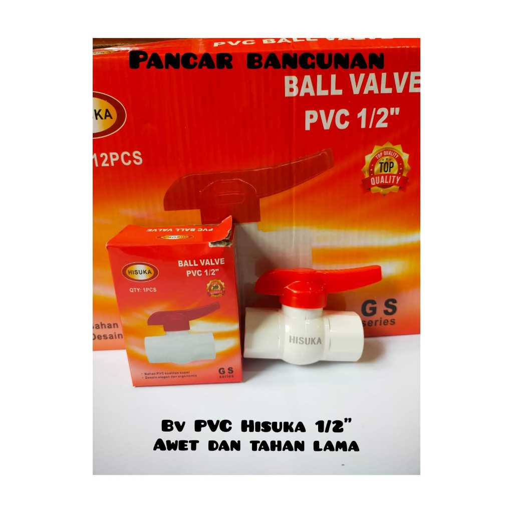 Jual BALL VALVE PVC HISUKA 1/2 INCH - BALL VALVE PVC -STOP KRAN PVC ...