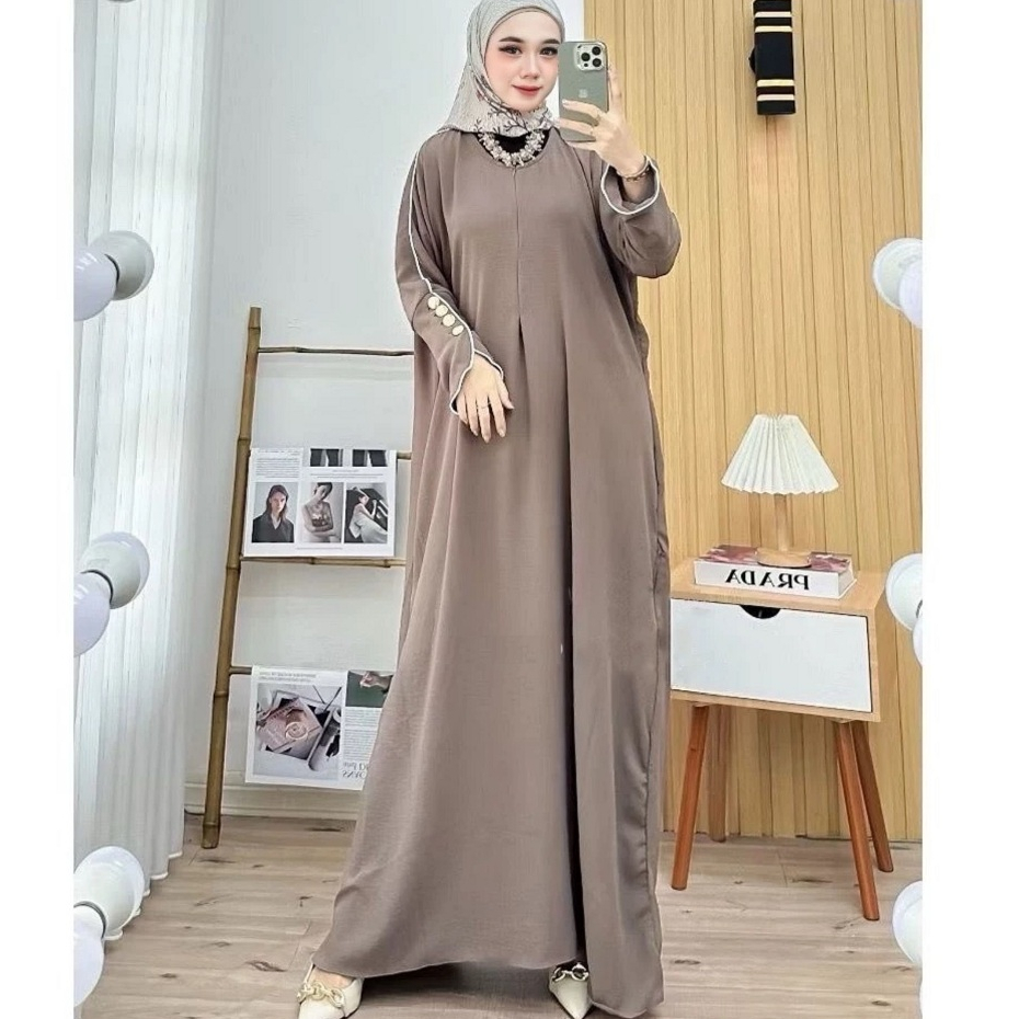 Jual Gamis KAFTAN HABIBAH ABAYA DRESS GAMIS BATWING BASIC OVERSIZE CRINKLE AIRFLOW PREMIUM Baju ...