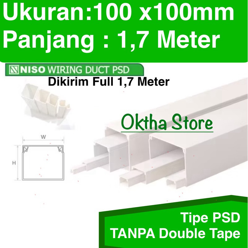 Jual NISO Cable Duct PVC 100x100 1,7m / Kabel dak / pipa kabel ...