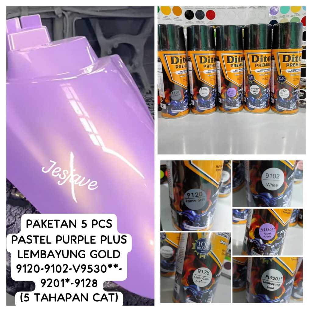 Jual DITON PREMIUM Paket 5 Pcs Purple Gold Pastel Purple Plus Lembayung ...