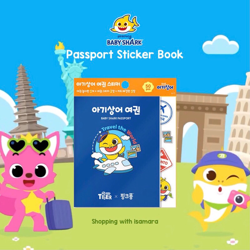 Jual Pinkfong Baby Shark Passport Sticker Book / Stiker Mainan | Shopee ...