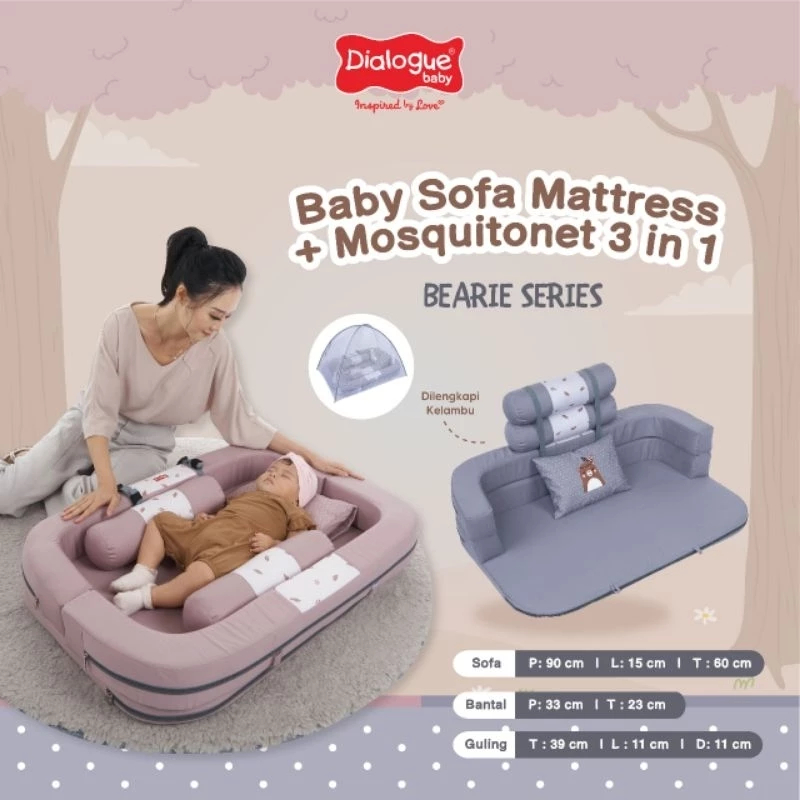 Jual Dialogue Baby Sofa Mattress Mosquito Net 3in1 DGK9306 Bearie ...