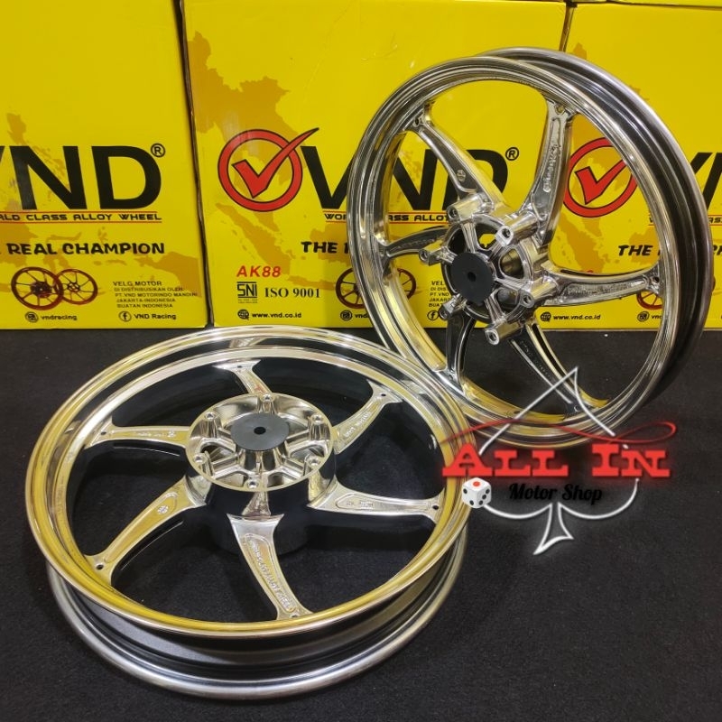 Jual VELG RACING VND SIX STAR V2 NINJA RR KRR CHROME 215x17 & 300x17 velg ninja rr krum/krom ...