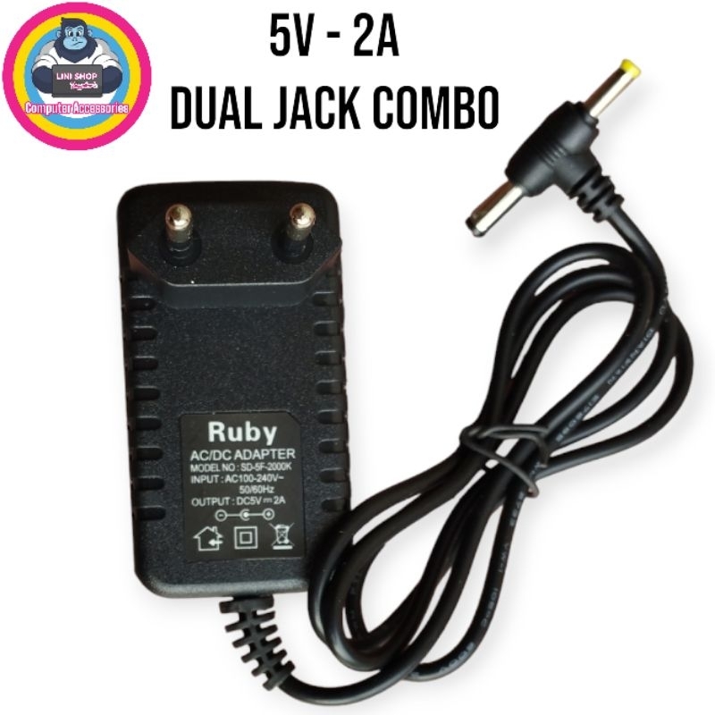 Jual Adaptor DC 5V 2A murni Buat Mesin Absensi Fingerprint CCTV kamera ...