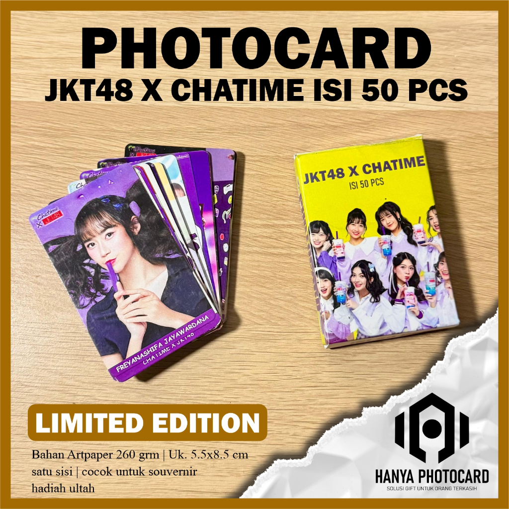 Jual " Photocard Chatime x JKT48 Isi 50 Pcs (Free Inner 50 Pcs) Untuk para kolektor " Tebal 260 ...
