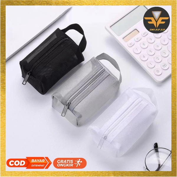 Jual Tas Pouch Makeup Mini Jaring/ Pouch Transparant/ Dompet Kosmetik ...