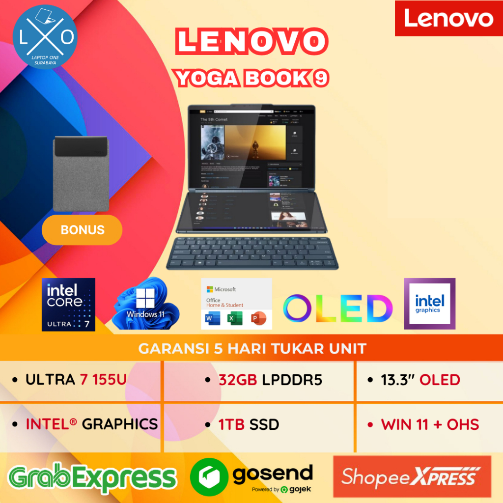 Jual LENOVO YOGA BOOK 9i OLED TOUCH ULTRA 7 155U 32GB 1TB WIN11+OHS ...