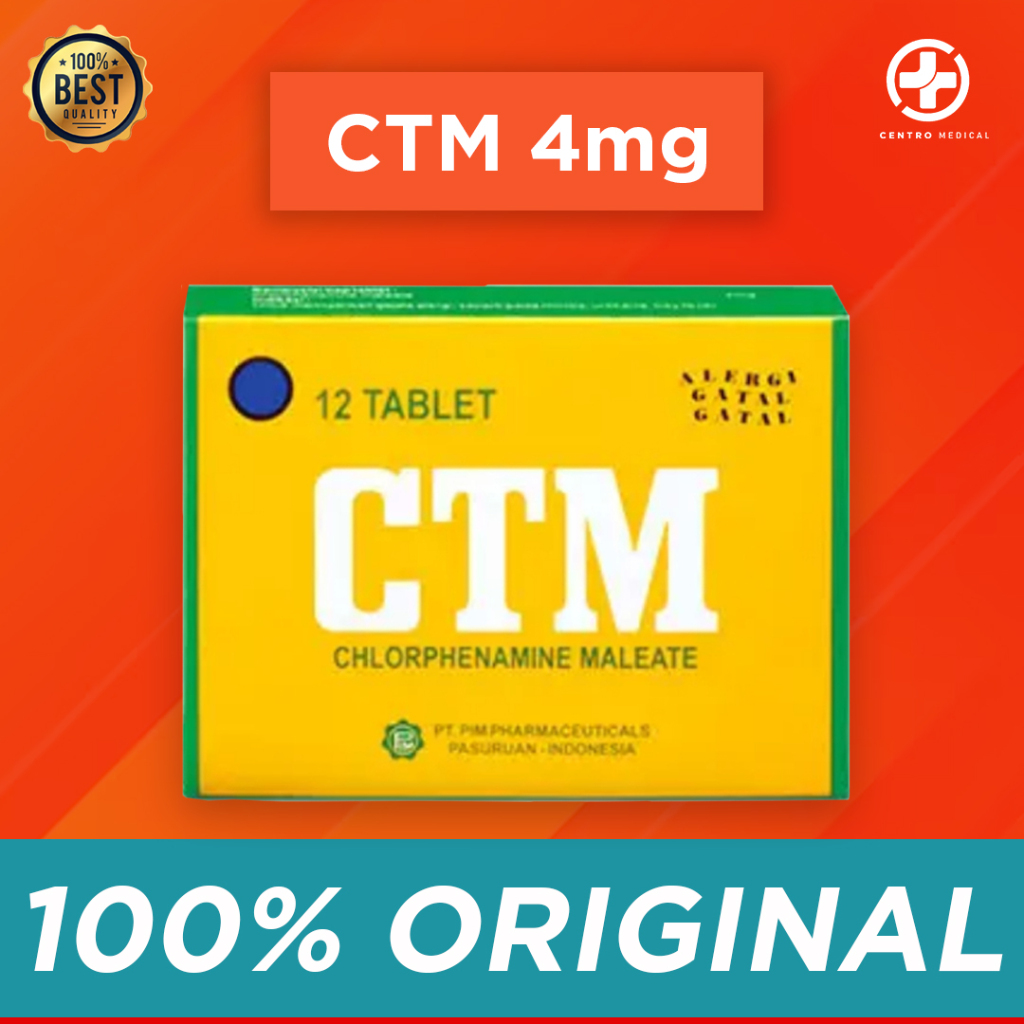 Jual CTM 4 Mg 12 Tablet - Obat Alergi Rhinitis Gatal Gatal dan Biduran | Shopee Indonesia