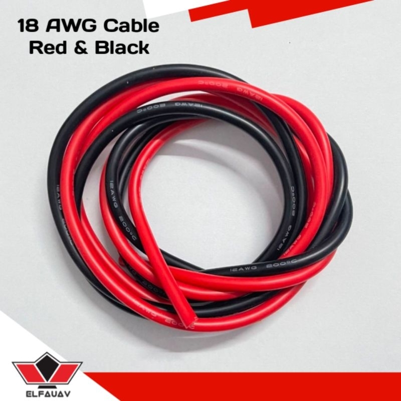 Jual 1CM 18 AWG KABEL BATERAI MERAH DAN HITAM - 18AWG BATTERY CABLE RED ...