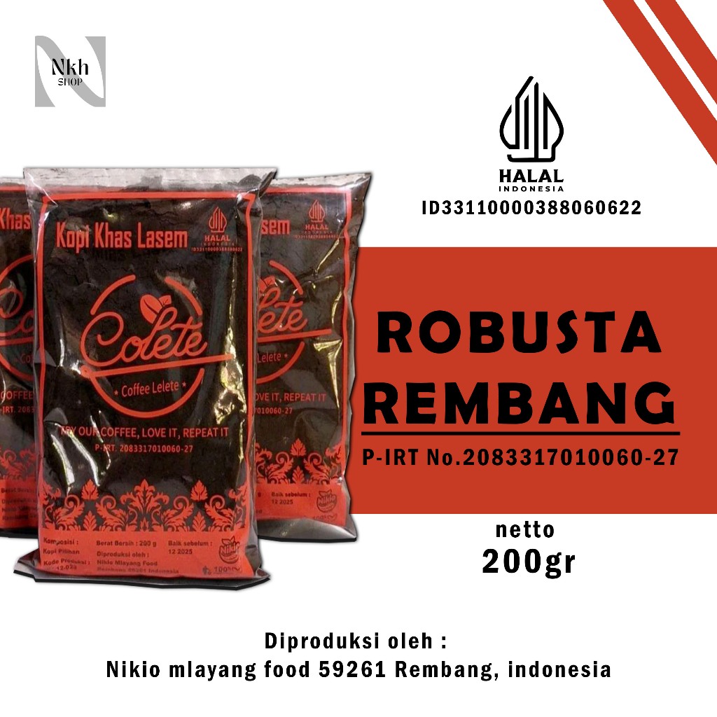 Jual NKH - Kopi Lelet Lasem Candu Colete Biji Kopi Hitam Pilihan Bubuk ...
