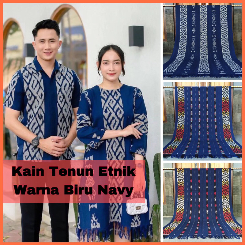 Jual kain Tenun Etnik Troso Jepara Warna Biru Navy Tenun Blanket Troso Motif Toraja Lombok NTT ...