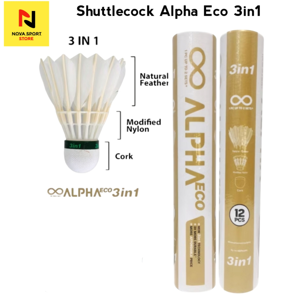 Jual Shuttlecock Badminton 3in1 Alpha Eco | Shopee Indonesia