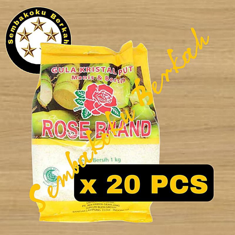Jual Gula Rose Brand kemasan kuning 1Kg x 20 PCS (GRATIS ONGKIR INSTANT ...