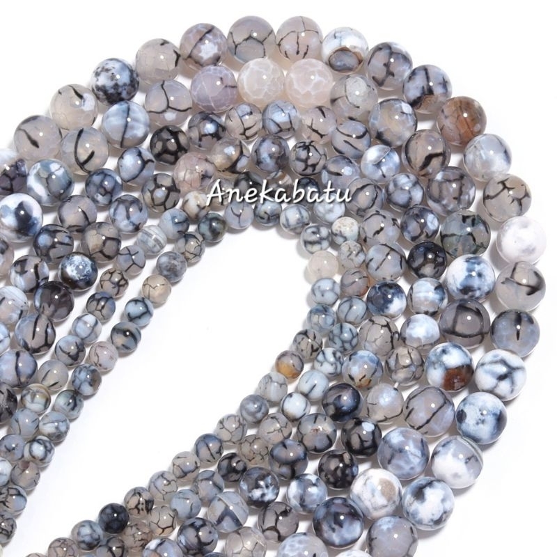 Jual Manik Batu Alam Agat Naga Abu 4mm-12mm | Shopee Indonesia