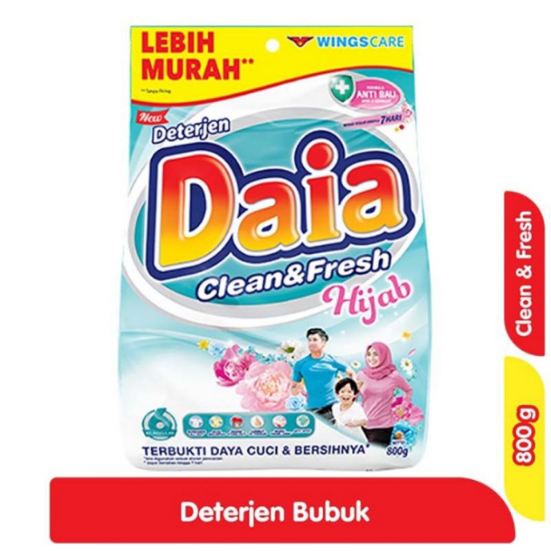 Jual Daia Detergent Bubuk Hijab Clean & Fresh 800g | Shopee Indonesia