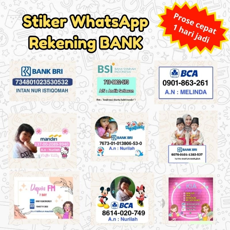 Jual JASA CUSTOM STIKER REKENING PROSES CEPAT | Shopee Indonesia