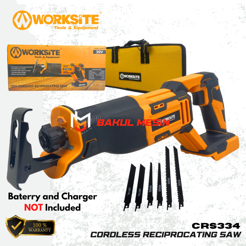 Jual WORKSITE CRS334 Cordless Reciprocating Saw CRS334 Recipro Gergaji ...