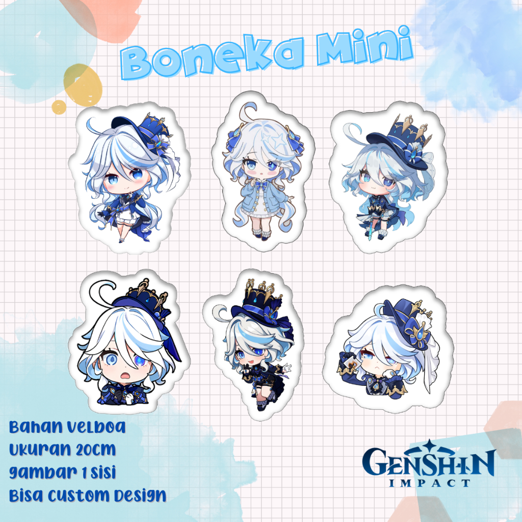 Jual Boneka plushie mini furina genshin impact bisa custom | Shopee ...